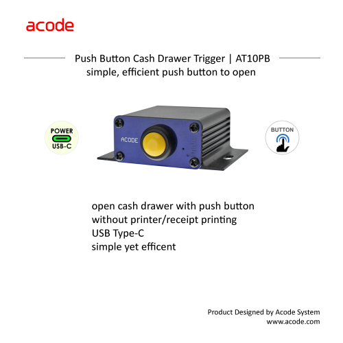 Open Drawer Without Printer - Push Button Cash Drawer Trigger