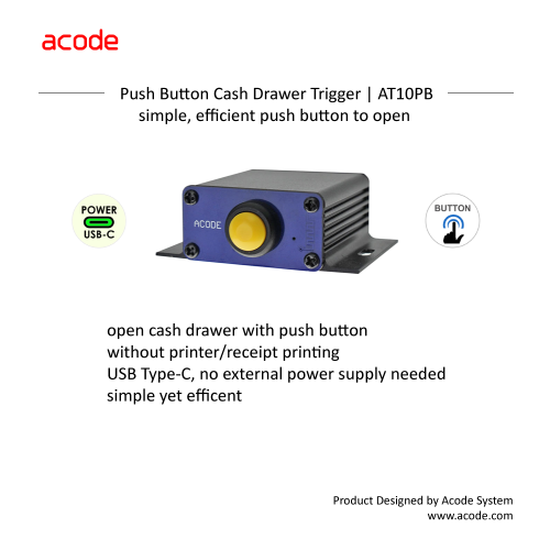 Open Drawer Without Printer - Push Button Cash Drawer Trigger