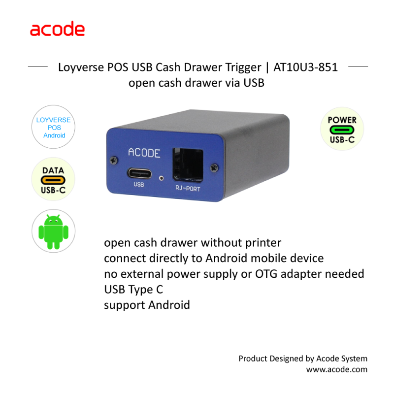Loyverse USB Cash Drawer Trigger Open Drawer without Printer