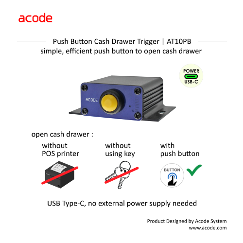 Open Drawer Without Printer - Push Button Cash Drawer Trigger